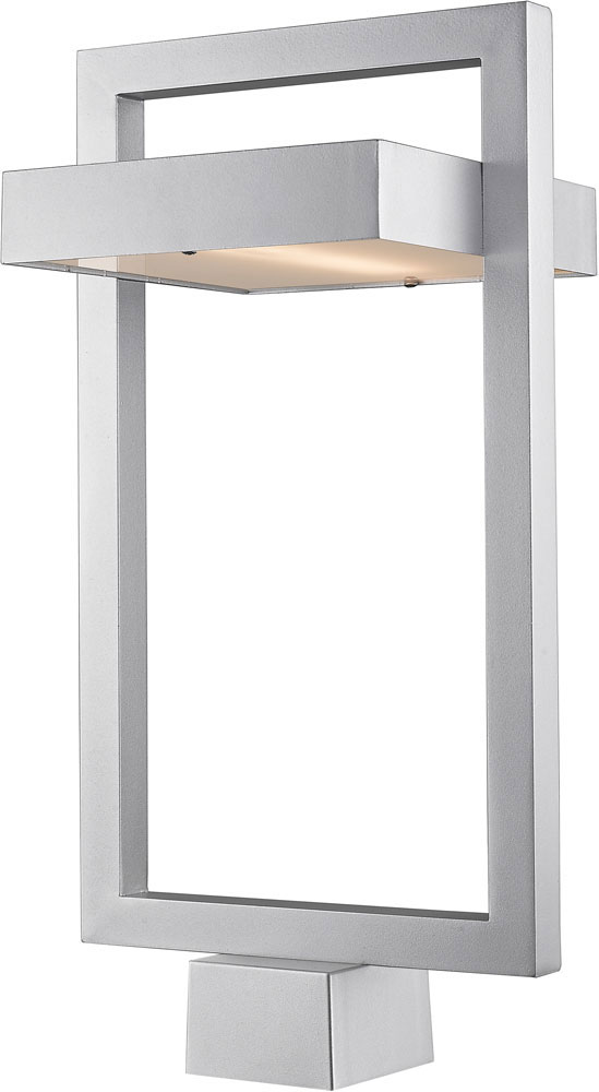Z-Lite 566PHBS-SL-LED Luttrel Contemporary Silver LED Outdoor Lamp Post ...
