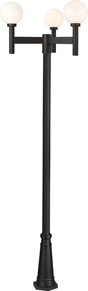 Z-Lite 597MP3-519P-BK Laurent Modern Black 30" Outdoor Lamp Post Light ...