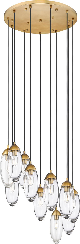 Z-Lite 651P-11R-RB Arden Modern Rubbed Brass 24" Multi Drop Ceiling ...