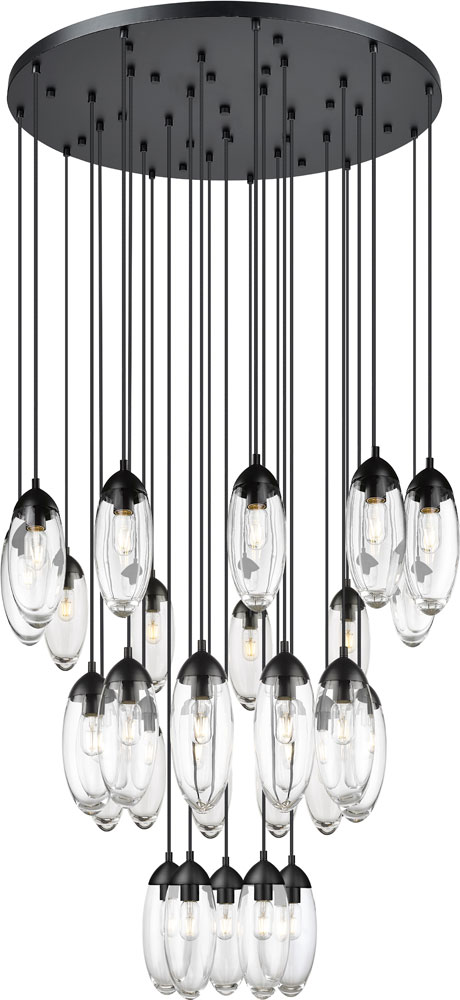 Z-Lite 651P-27R-MB Arden Modern Matte Black 36" Multi Drop Ceiling ...