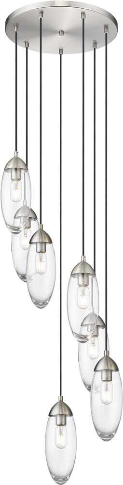 Z-Lite 651P-7R-BN Arden Modern Brushed Nickel 18" Multi Drop Lighting ...