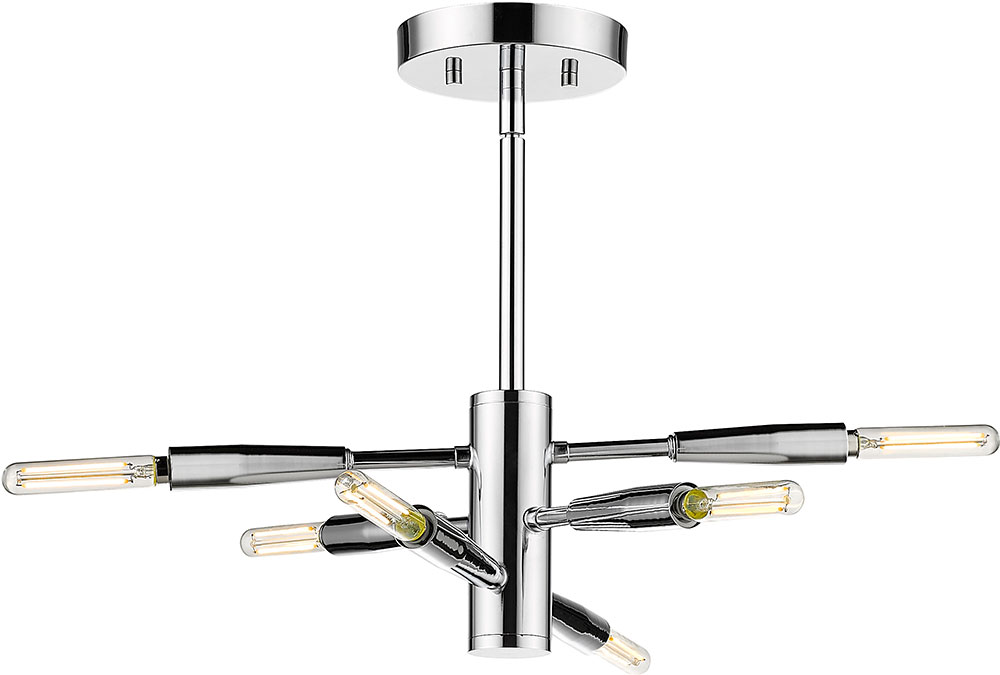 Z-Lite 737SF6-CH Ascension Contemporary Chrome Flush Mount Lighting - ZLT-737SF6-CH