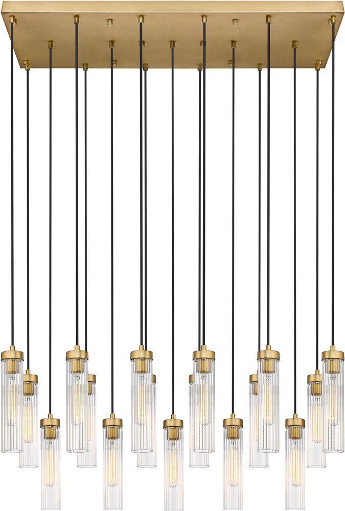 Z-Lite 740P-17L-RB Beau Contemporary Rubbed Brass 42" Multi Drop ...