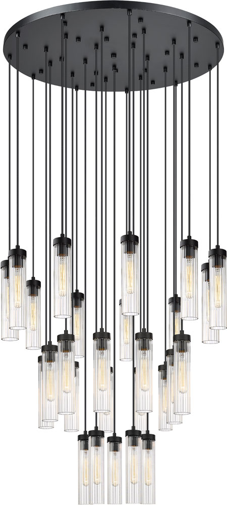 Z-Lite 740P-27R-MB Beau Modern Matte Black 36" Multi Pendant Light ...