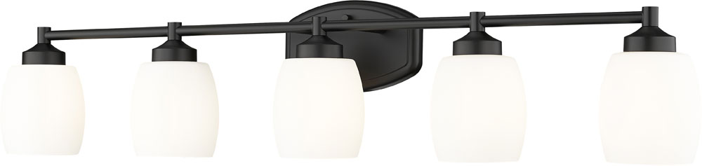 Z-Lite 745-5V-MB Kendrick Modern Matte Black 5-Light Bathroom Sconce ...