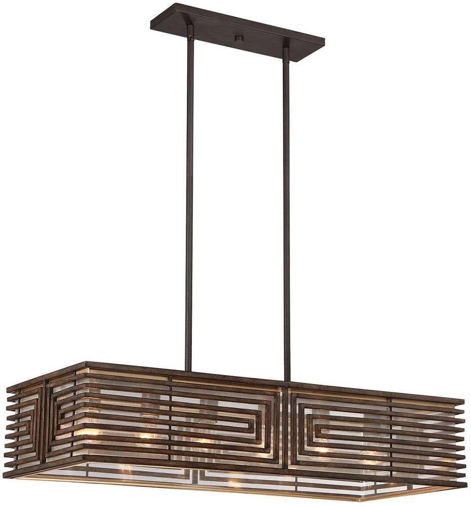 Zeev Lighting CD10122/6/BZ-WD Vicis Modern Bronze Kitchen Island Light ...