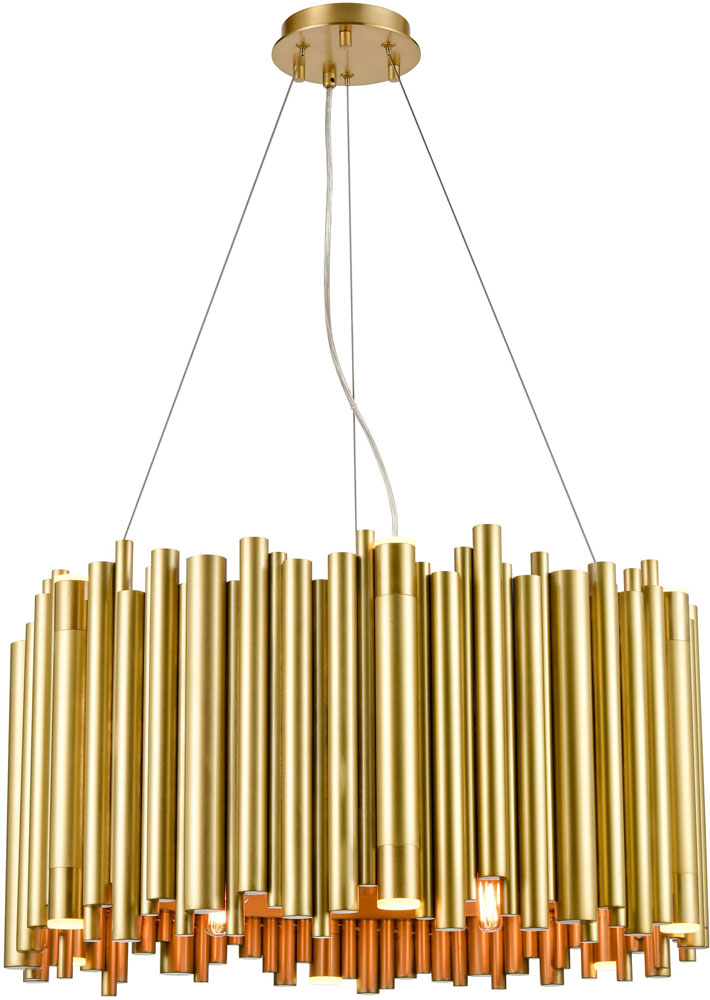 Zeev Lighting CD10394/12+8/AGB Cathedral Modern Aged Brass Hanging ...