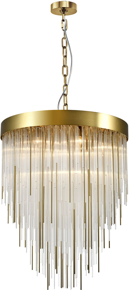 Zeev Lighting CD10418/9/AGB Waterfall Modern Aged Brass 24" Hanging ...