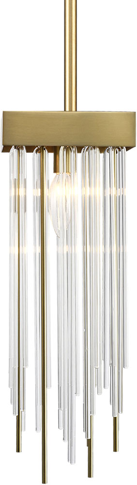 Zeev Lighting MP40050/1/AGB Waterfall Modern Aged Brass Mini Hanging ...