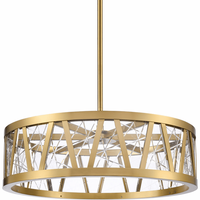 Zeev Lighting P11519/LED/AGB Lucus Aged Brass LED Drum Drop Ceiling ...