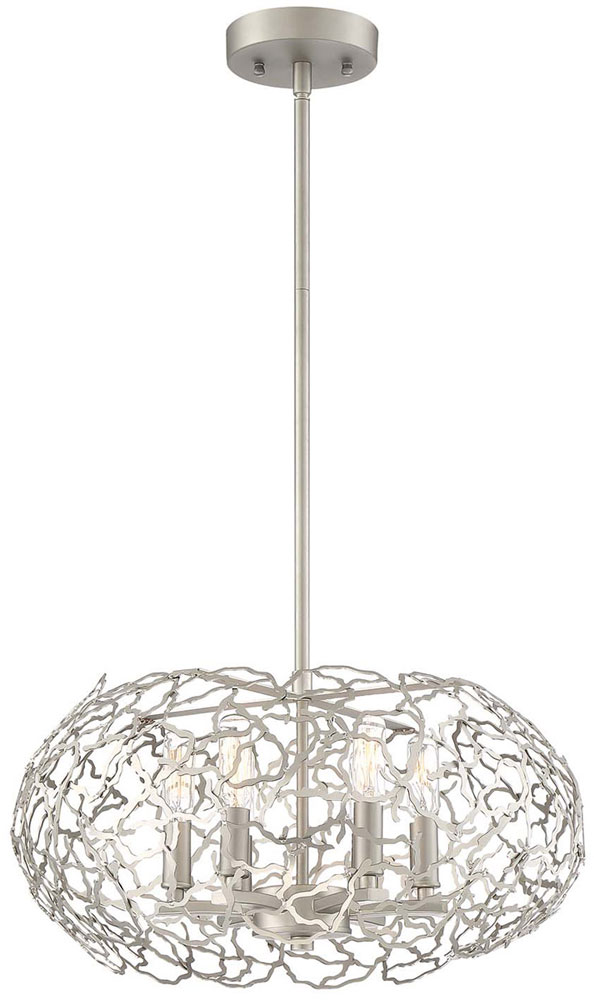 Zeev Lighting P30039/6/SN Helios Contemporary Satin Nickel Pendant ...