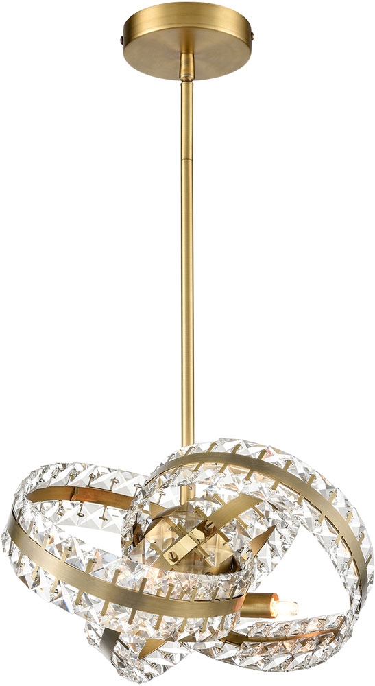 Zeev Lighting P30095/3/AGB Knot Contemporary Aged Brass Hanging Light ...