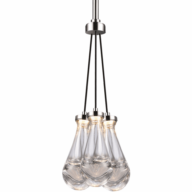 Zeev Lighting PC10911/LED-3/PN Vaso Contemporary Polished Nickel LED ...