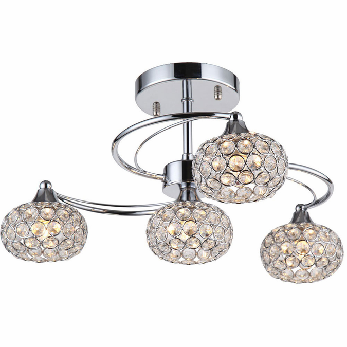 Zeev Lighting SF50005/4/CH Kent Contemporary Chrome Ceiling Lighting ...