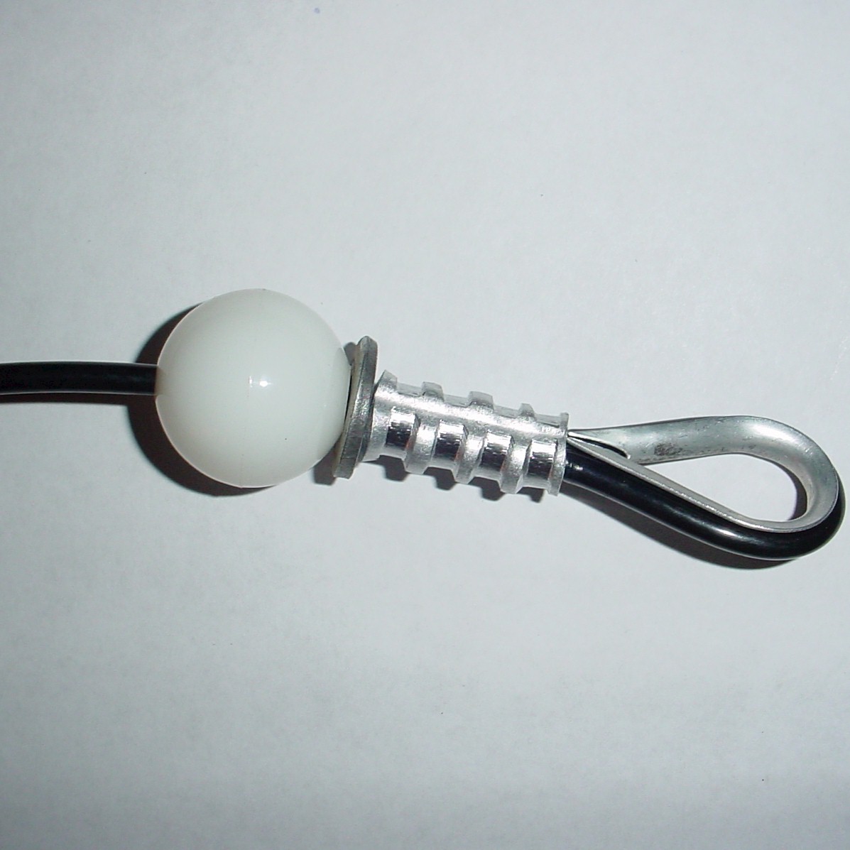 1-1/4" Diameter Cable Stopper Ball - White Nylon (1/4" Hole)