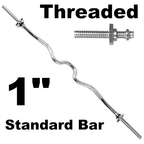 1" Standard Super Curl Bar - Spin-Lock Threaded Ends