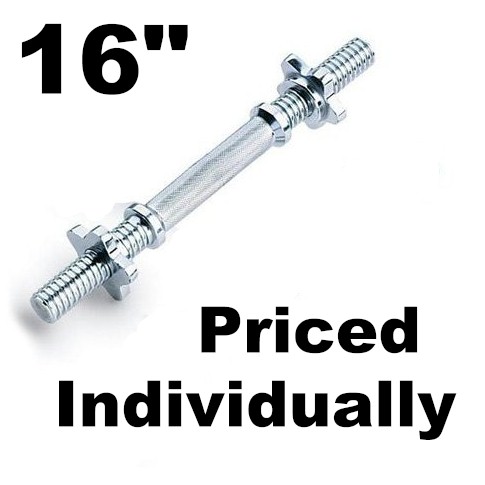 16" Spin-Lock Threaded Dumbbell Handles - (Sold Individually)