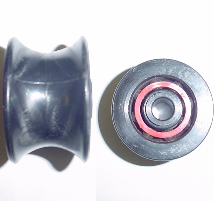 2" O.D. Idler Pulley - (1" Dia Half-Round Groove) - All Nylon