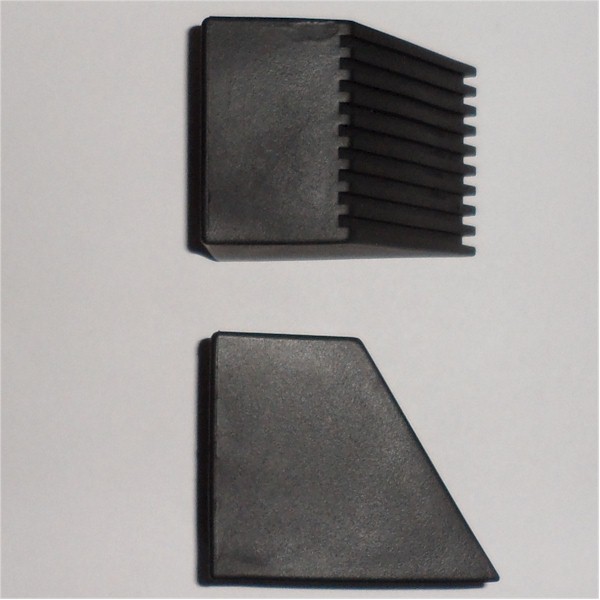 2" x 2" PVC External End Caps (Foot Stops) - 30 degree Offset End