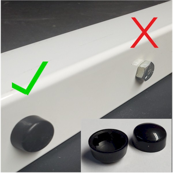 ABS Plastic Disk-Shaped Hex Bolt Cover Cap for 3/8" Diameter Bolts (9/ ...