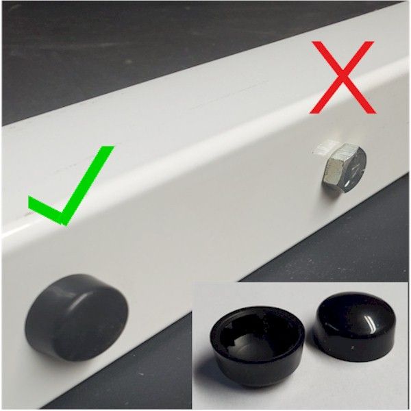 ABS Plastic Disk-Shaped Hex Bolt Cover Cap for 3/8" Diameter Bolts (9/ ...