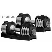 Adjustable Dumbbells - 1 Pair of 25 lbs - 5 lb Increments (Sold as a ...