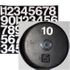 Dumbbell Number Sticker Set - 1" High Numbers - White PVC - 99 pc set