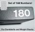 Weight Stack Dumbbell Number Sticker Set - 1/2" White Numbers