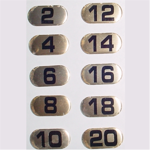 Kilogram Number Sticker Decal Set 2 kg - 20 kg (2 kg Increments)