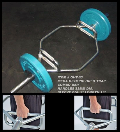 Olympic Mega Trap|Hip Bar - Raised Handles (1000 lb Capacity)