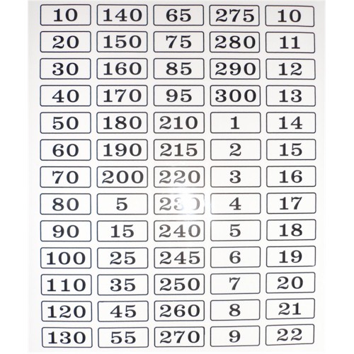 Weight Stack & Dumbbell Sticker Set - 1 lb to 300 lbs - Black Numbers ...