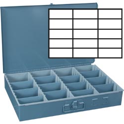 15 COMPARTMENT METAL TRAY BOX