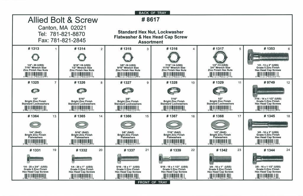Grade 5 Cap Screw Assortment (#8617)