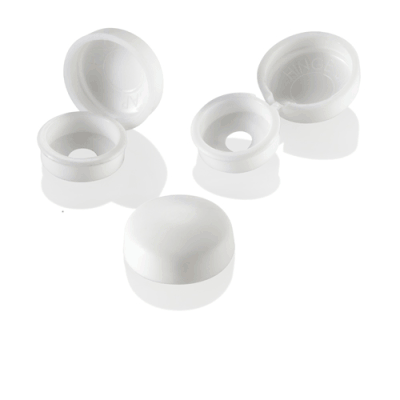 HINGED SCREW COVER-WHITE
