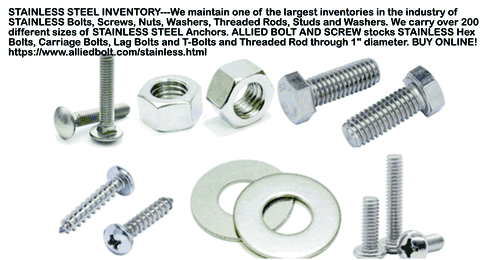 Allied Bolt & Screw : Bolts, Screws, Nuts, Washers, Anchors, Rods