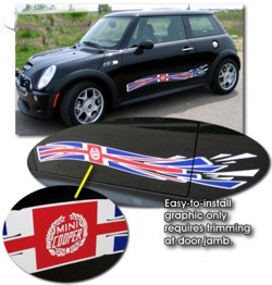 02-Current MINI Cooper Body Side Graphics - Union Jack Flag 1