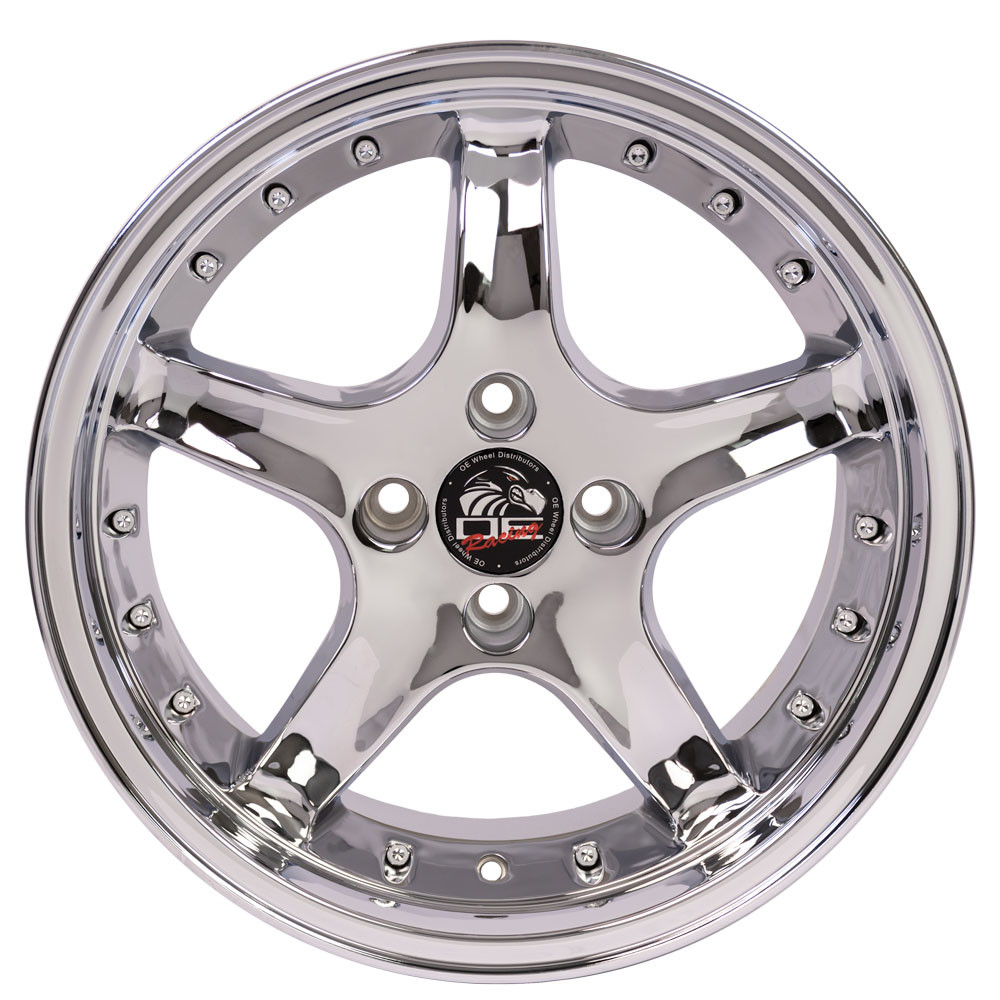 17" Fits Ford® Mustang® 4-Lug Cobra R Deep Dish Wheels - Silver 17x8 SET