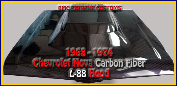 1968-1972 Chevrolet Nova L88 Style Carbon Fiber Hood
