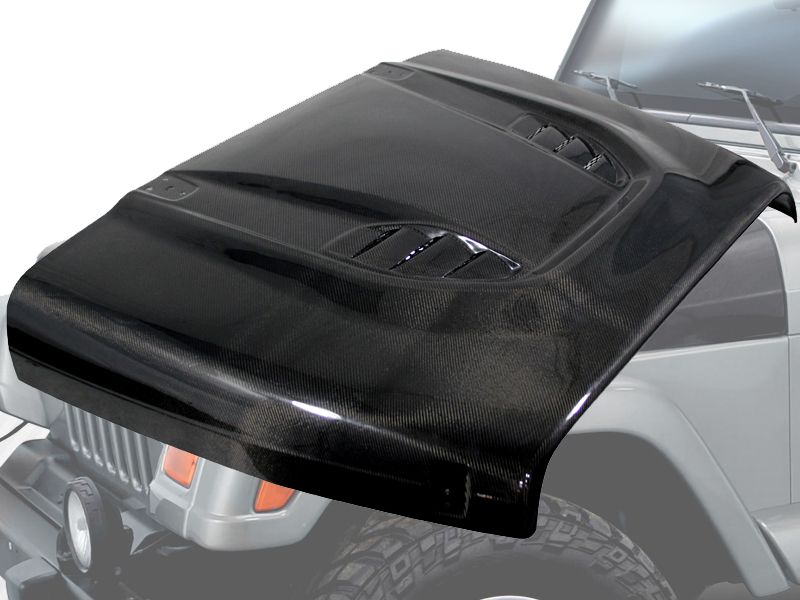 1997-2006 Jeep Wrangler Carbon Fiber DriTech Power Dome Hood