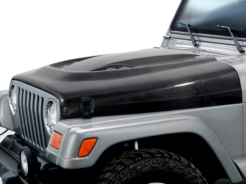 1997-2006 Jeep Wrangler Carbon Fiber DriTech Power Dome Hood
