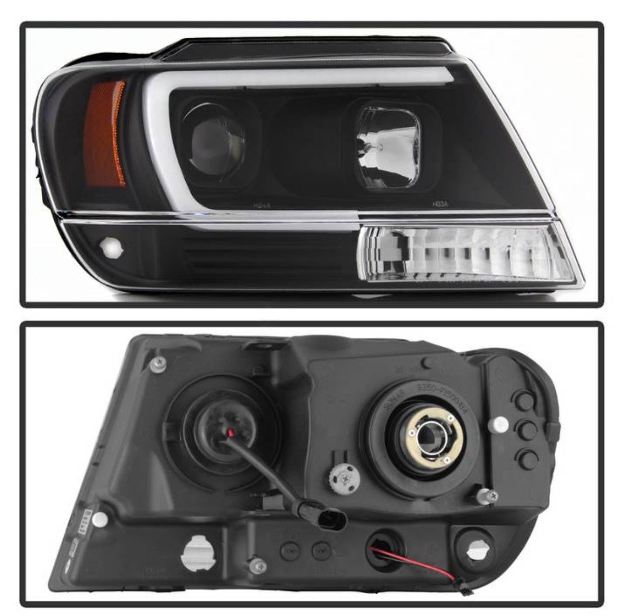 1999 2004 Jeep Grand Cherokee Lightbar Projector Headlights