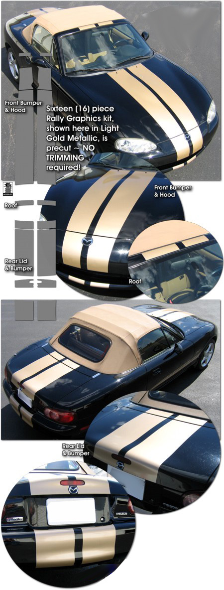 1999-2005 Mazda Miata Rally Stripe Graphics Kit 2