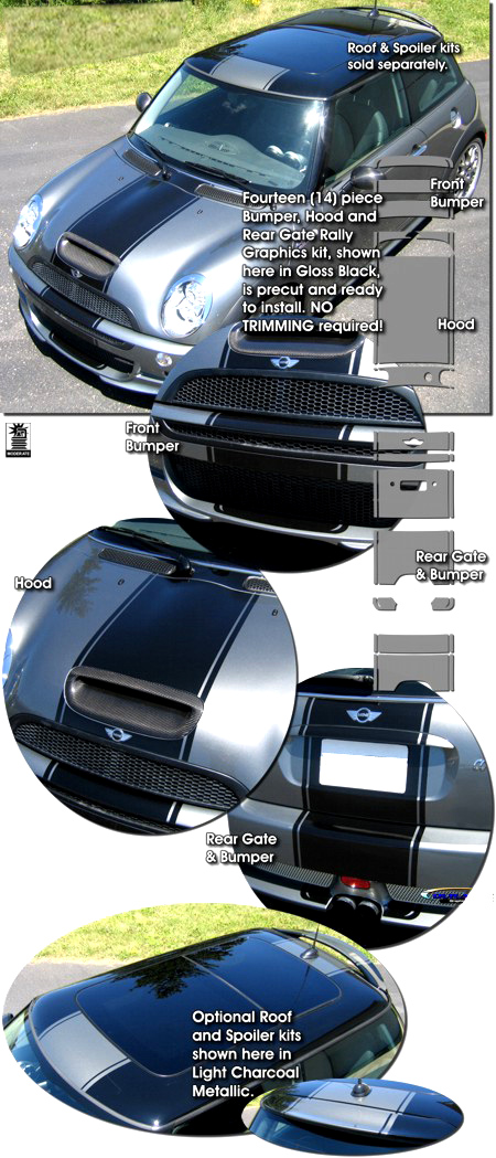 2002-2014 MINI Cooper Rally Graphics Stripe Kit 2
