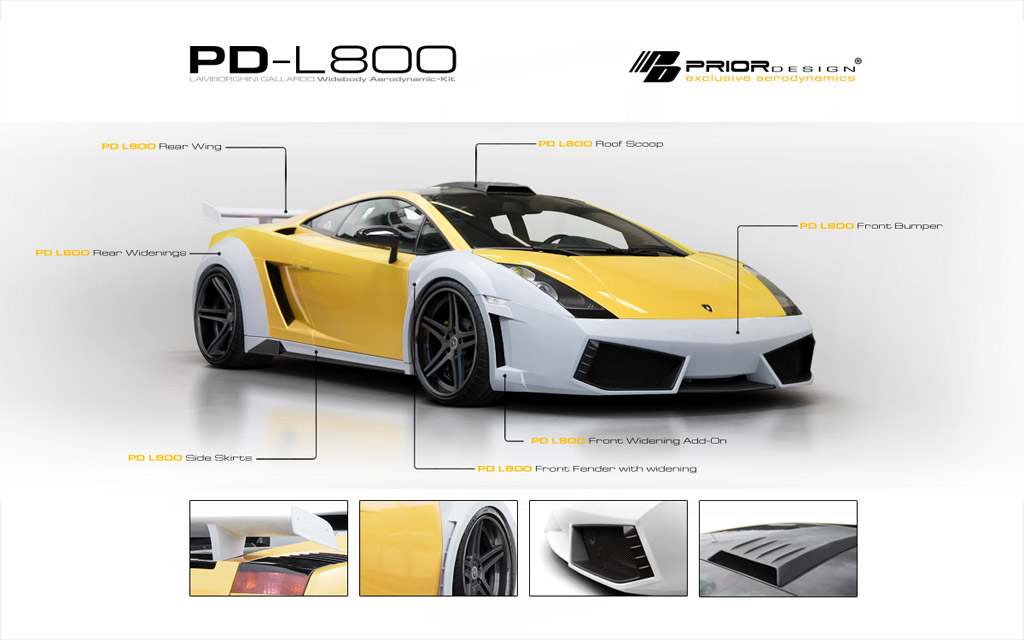 2003-2008 Lamborghini Gallardo PD-L800 Widebody Aerodynamic Kit
