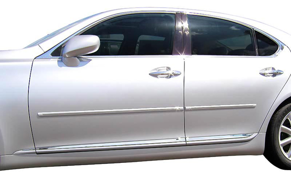 2003-2008 Toyota Matrix Painted Body Side Moldings w/ Chrome Line Insert