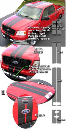 2004-2008 Ford F-150 Rally Stripes Graphics Kit 5