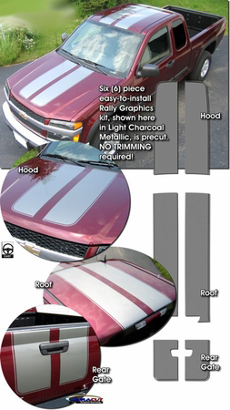2004-2012 Chevrolet Colorado GMC Canyon Rally Stripe Graphics Kit