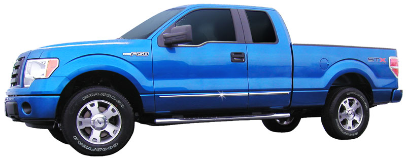 2004-2010 Ford F-150 Super Cab LCM Chrome Body Side Moldings