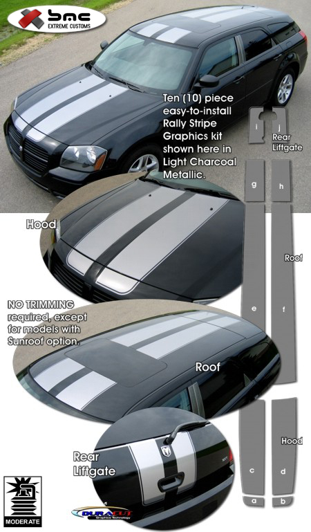 Dodge Magnum Rally Stripes Graphics Kit ATD-DDGEMGNMGRPH1