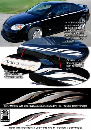 2005-2010 Chevrolet Cobalt Coupe "Cobalt Thunder" Body Side Graphics Kit 1